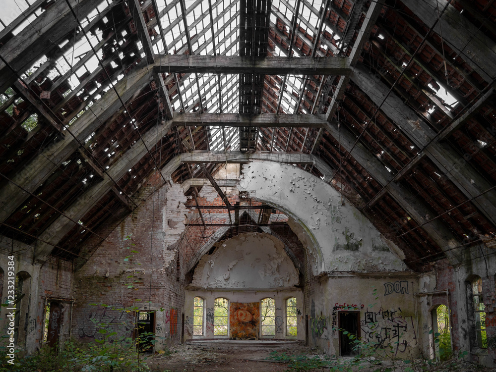 Stock-Foto „Abandoned church in old British military barracks in Werl ...