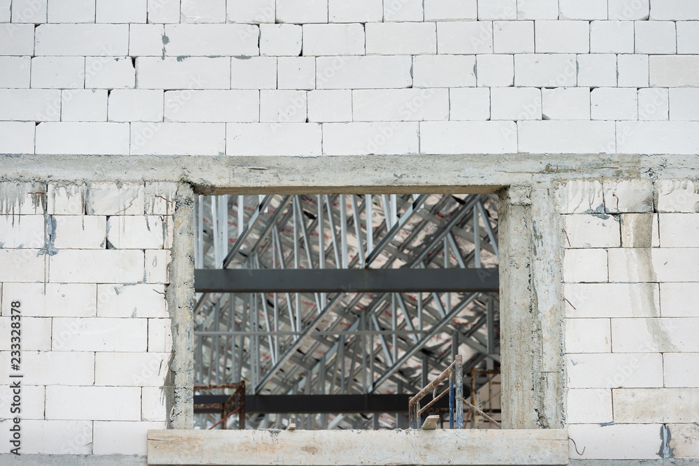 Opening structure on the wall..Ties columns and lintel beams ...