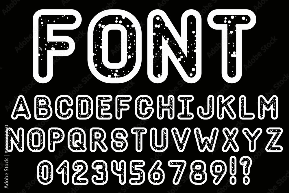 Hand draw Modern latin alphabet, uppercase letters, symbols. Font ...