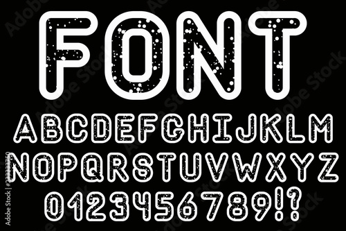 Hand draw Modern latin alphabet, uppercase letters, symbols. Font ...