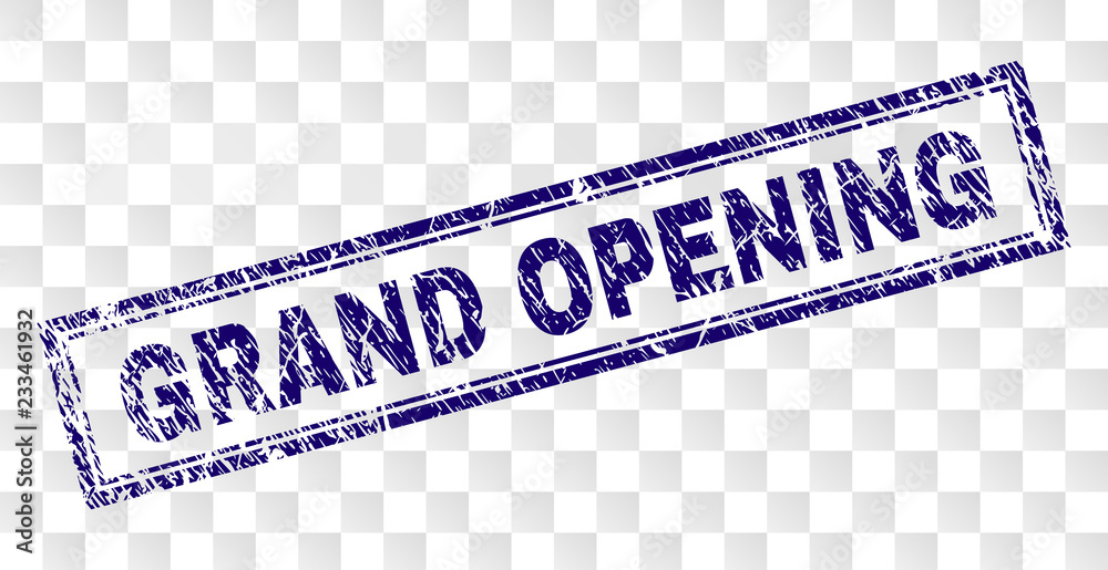 GRAND OPENING stamp seal print with grunge style and double framed ...