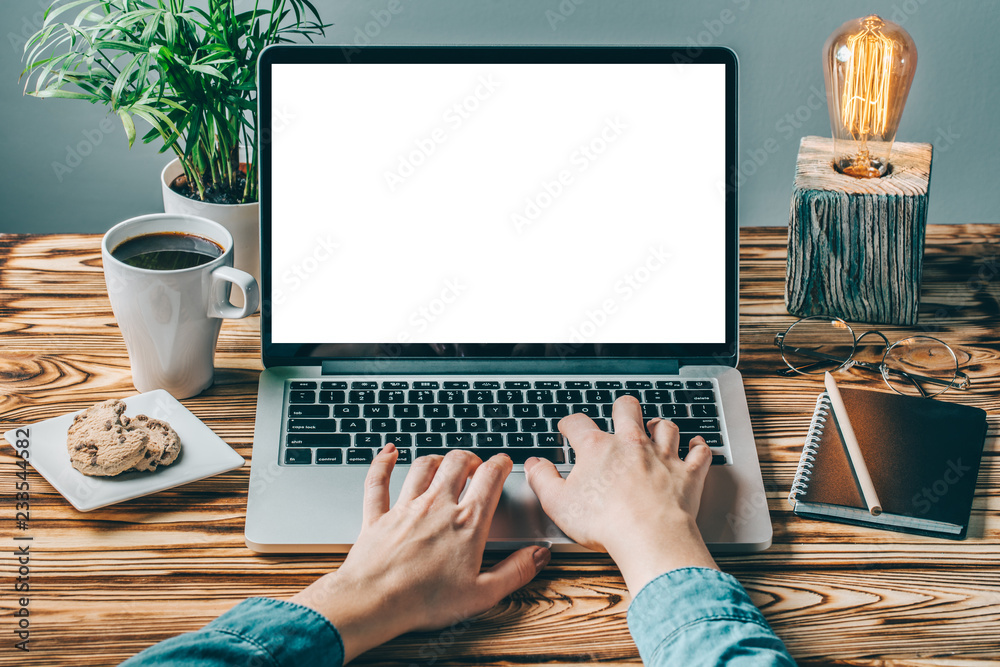 Laptop front view Stock Photo | Adobe Stock