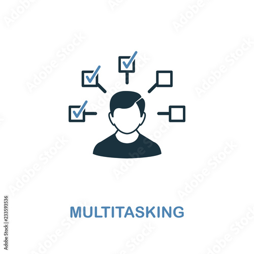 Multitasking icon. Two colors premium design from management icons ...