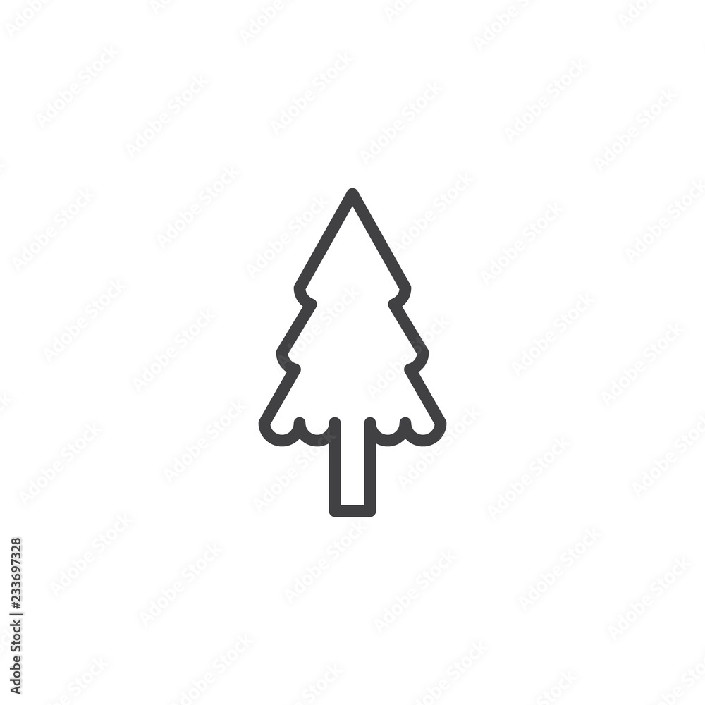Spruce tree outline icon. linear style sign for mobile concept and web ...