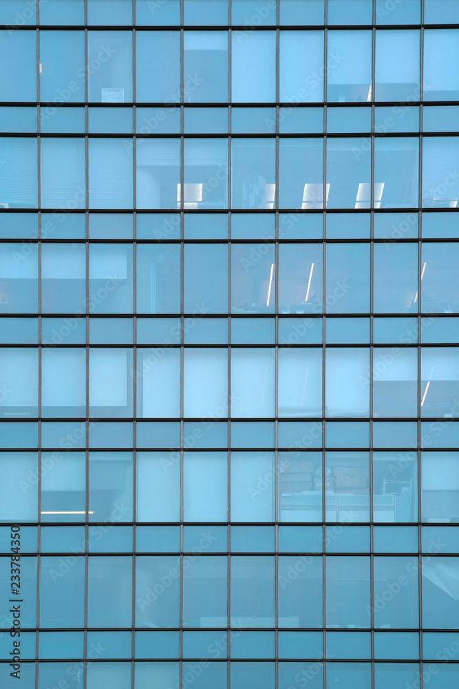 Glass blue square Windows of facade modern city business building ...