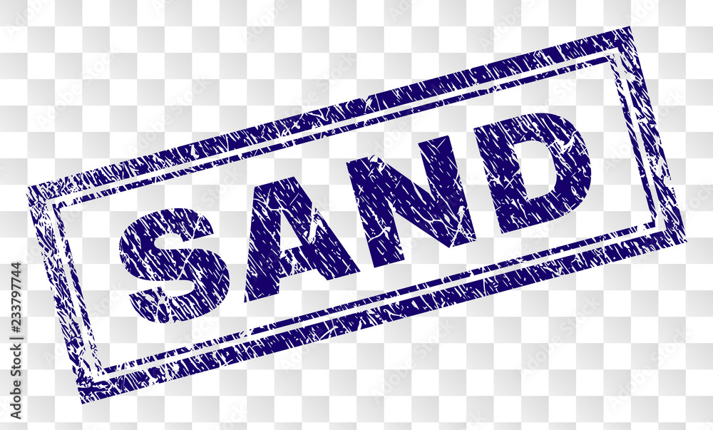 SAND stamp seal watermark with rubber print style and double framed ...
