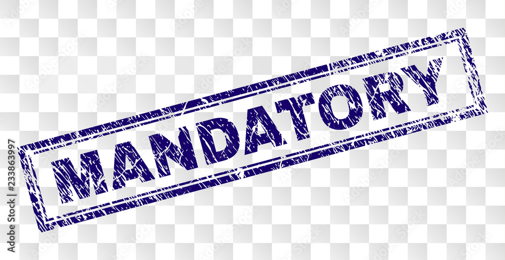 MANDATORY stamp seal print with grainy style and double framed ...