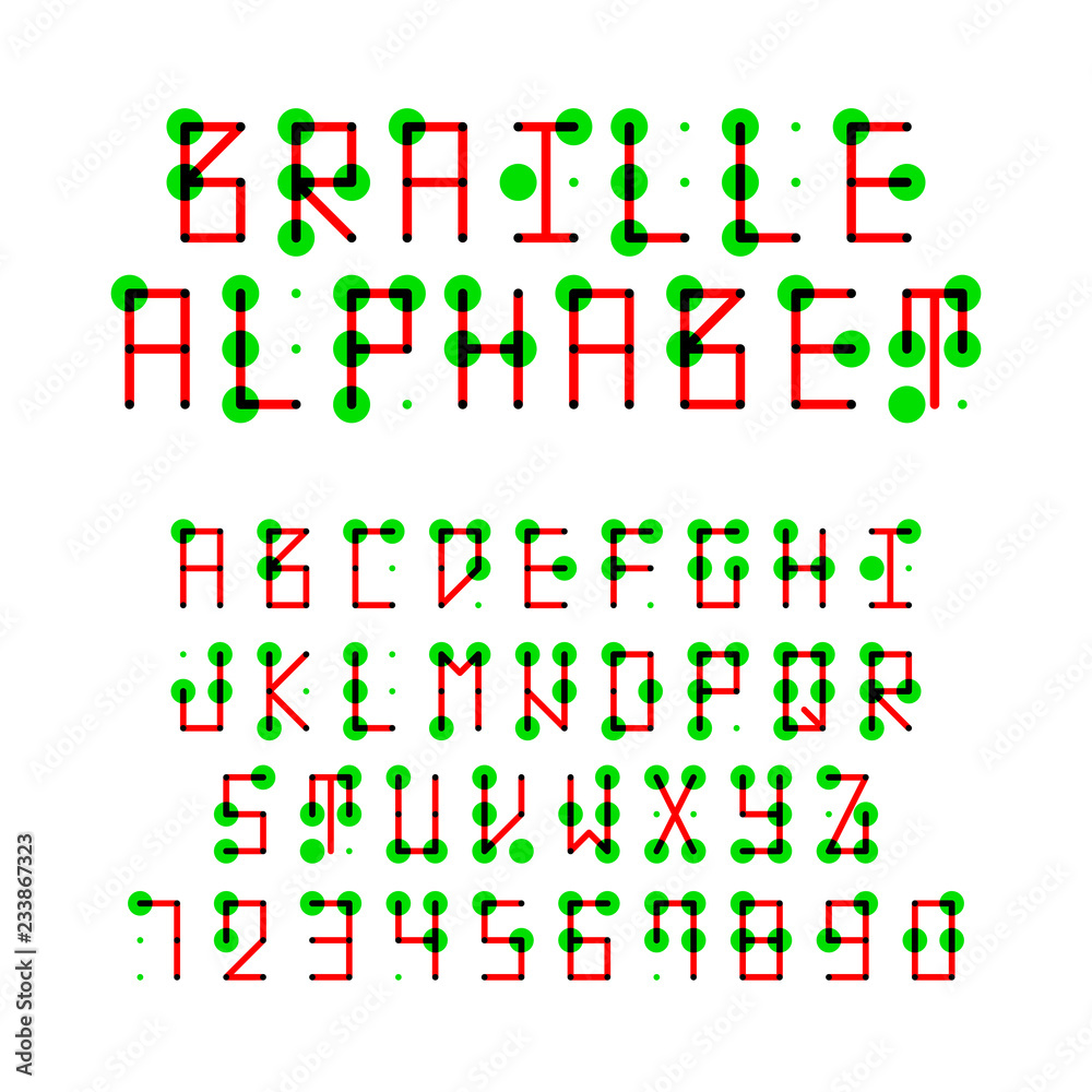 Braille alphabet Stock Vector | Adobe Stock