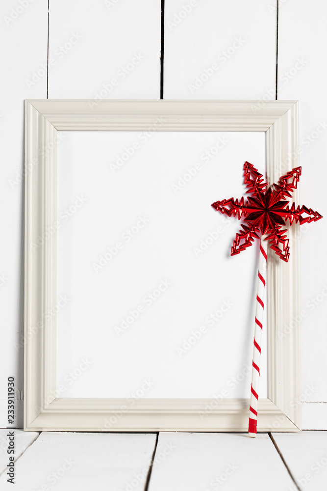 Picture frame and magic wand Stock Photo | Adobe Stock