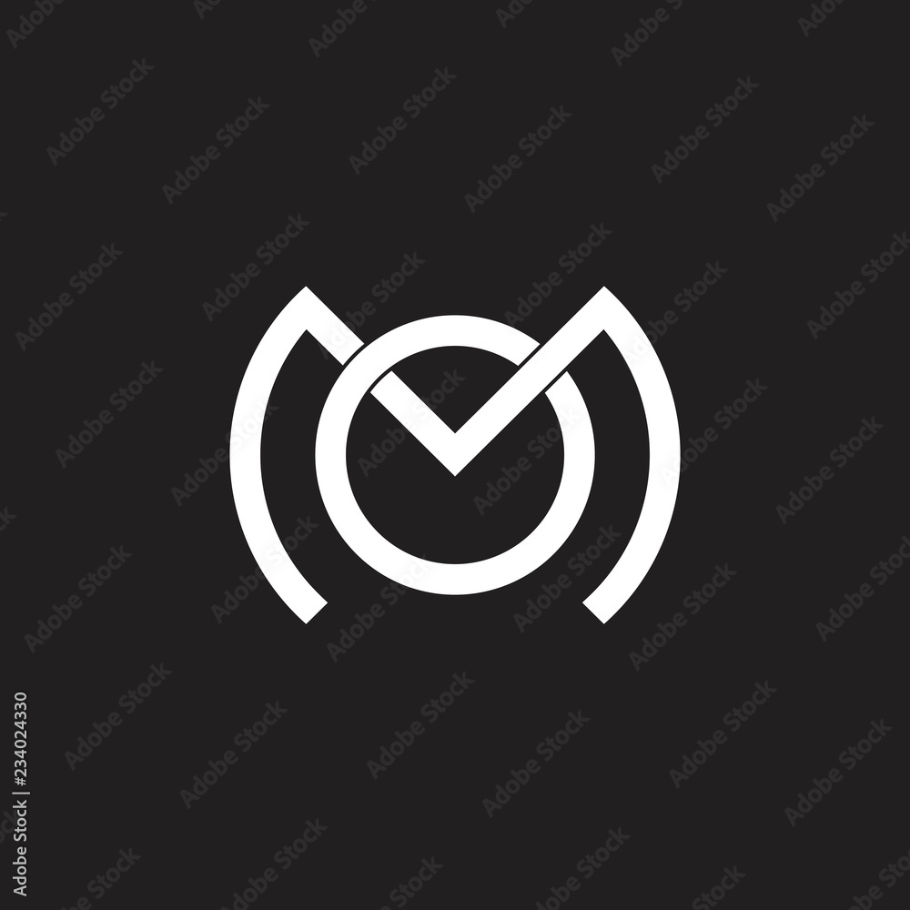 letters om linked circle logo vector Stock Vector | Adobe Stock