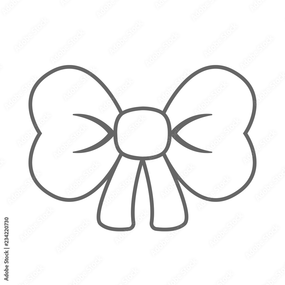 Hair bow. Outline. Vector icon. Stock Vector | Adobe Stock