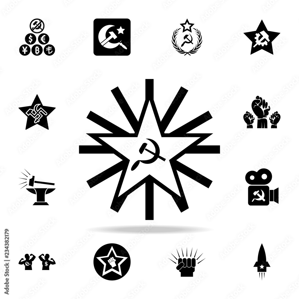 Soviet star icon. Detailed set of communism and socialism icons ...