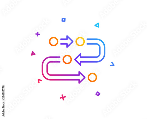 Methodology line icon. Development process sign. Strategy symbol ...