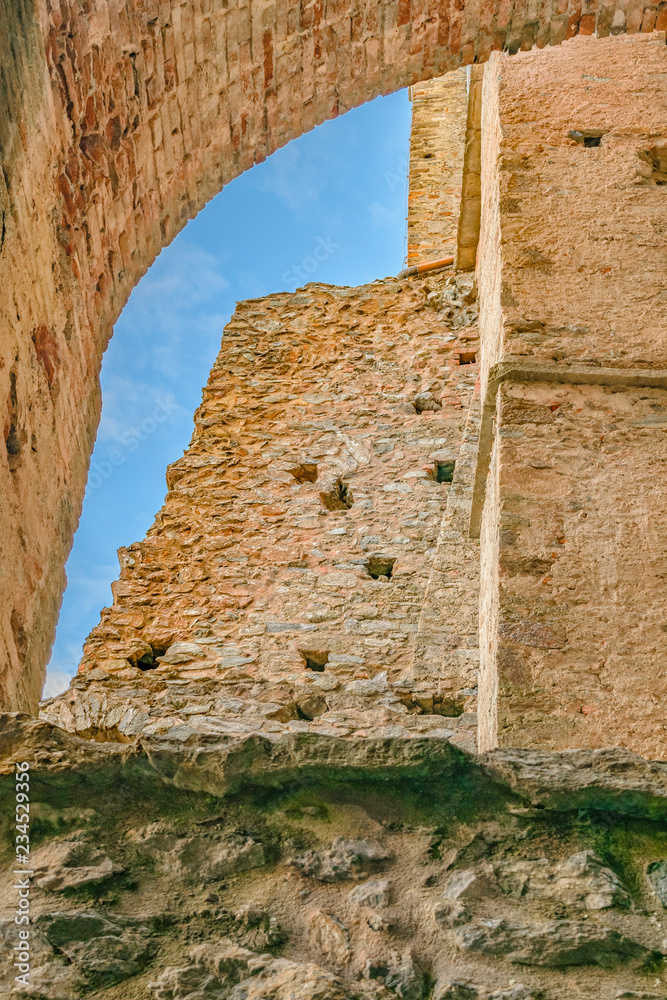 Sacra San Michele Exterior Detail, Piamonte, Italy Stock Photo | Adobe ...