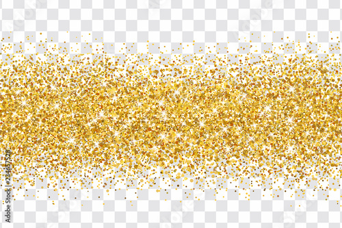 Gold glitter on transparent background. Vector shine border. Design ...