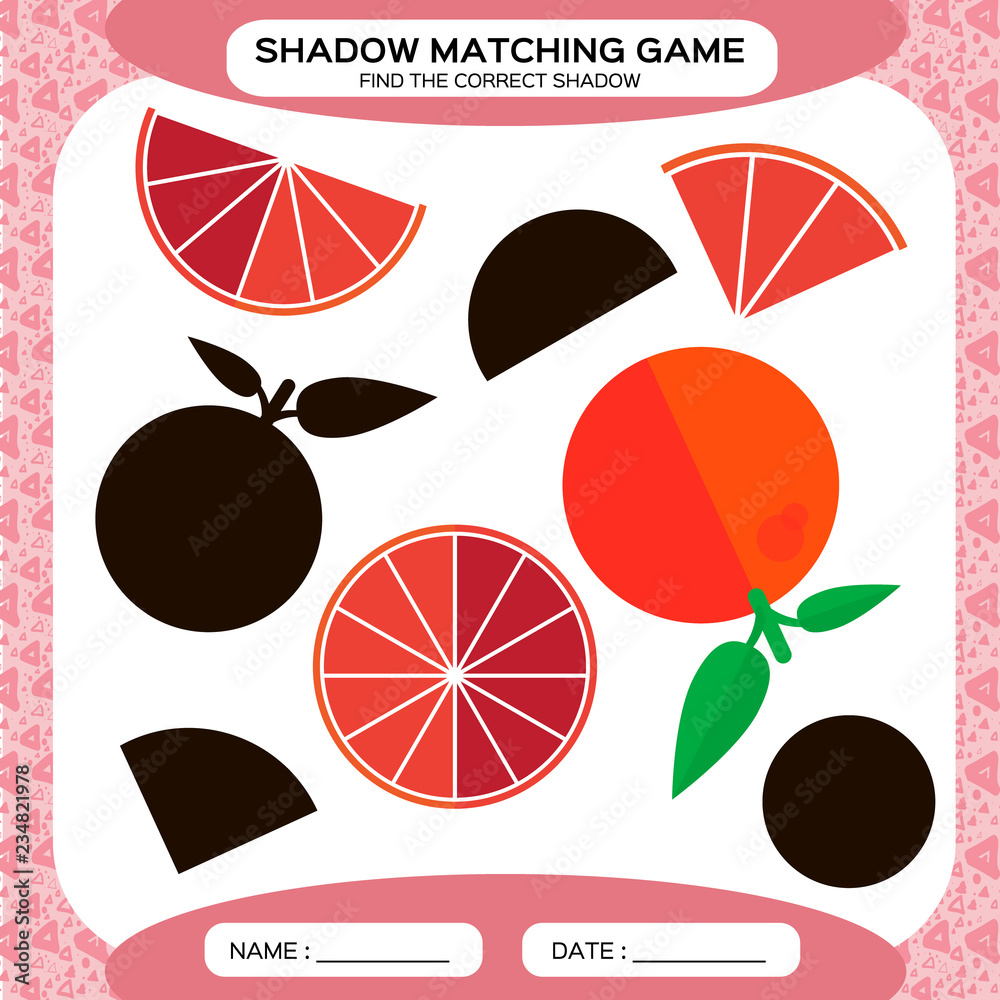 Shadow matching game. Find the correct shadows. Activity page for kids ...