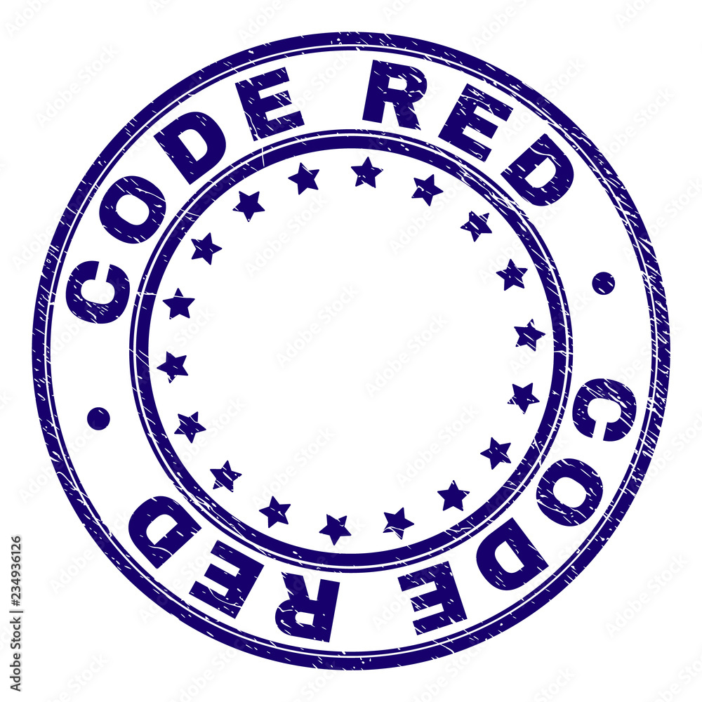 CODE RED stamp seal watermark with distress texture. Designed with ...