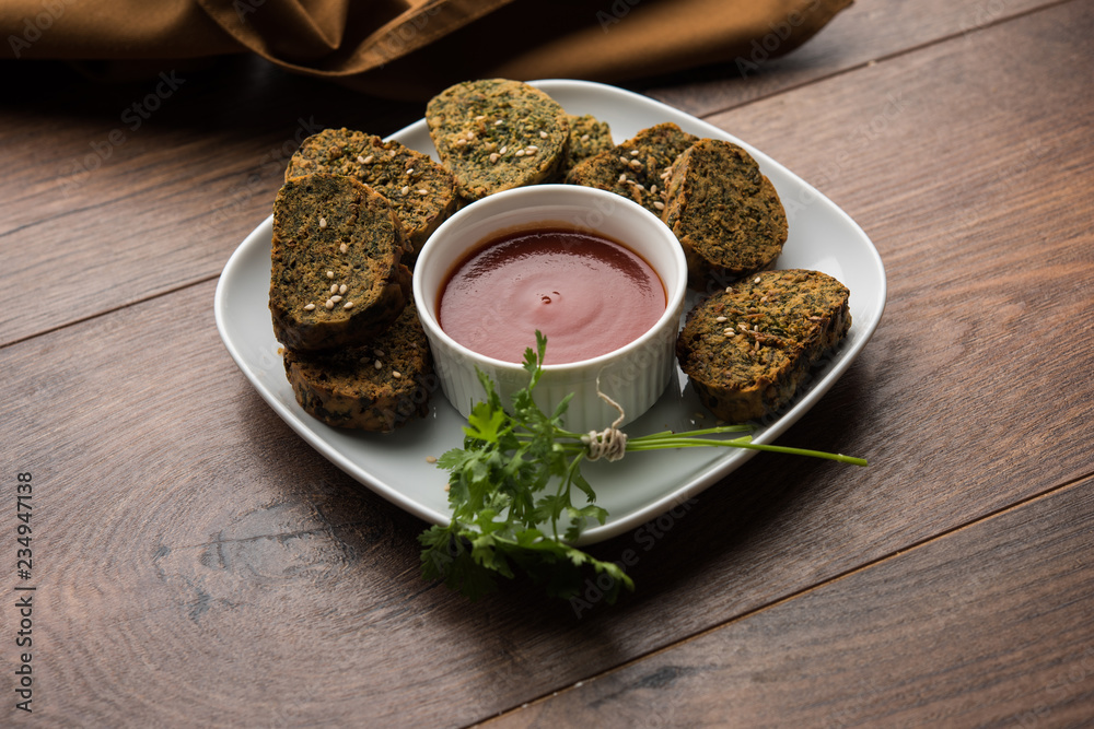 Cilantro cake or Kothimbir Vadi is a popular maharashtrian cuisine made ...