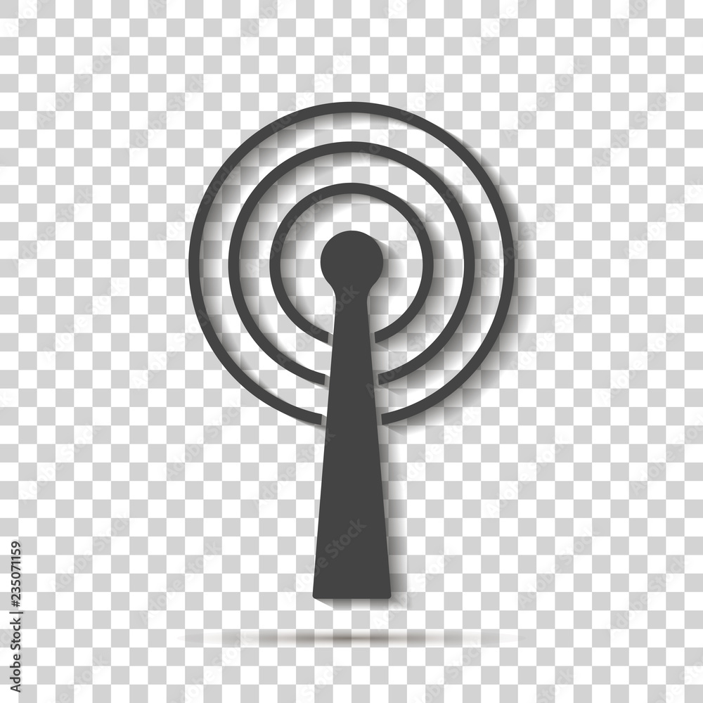 WiFi transmitter vector icon on transparent background. Wi-Fi logo ...