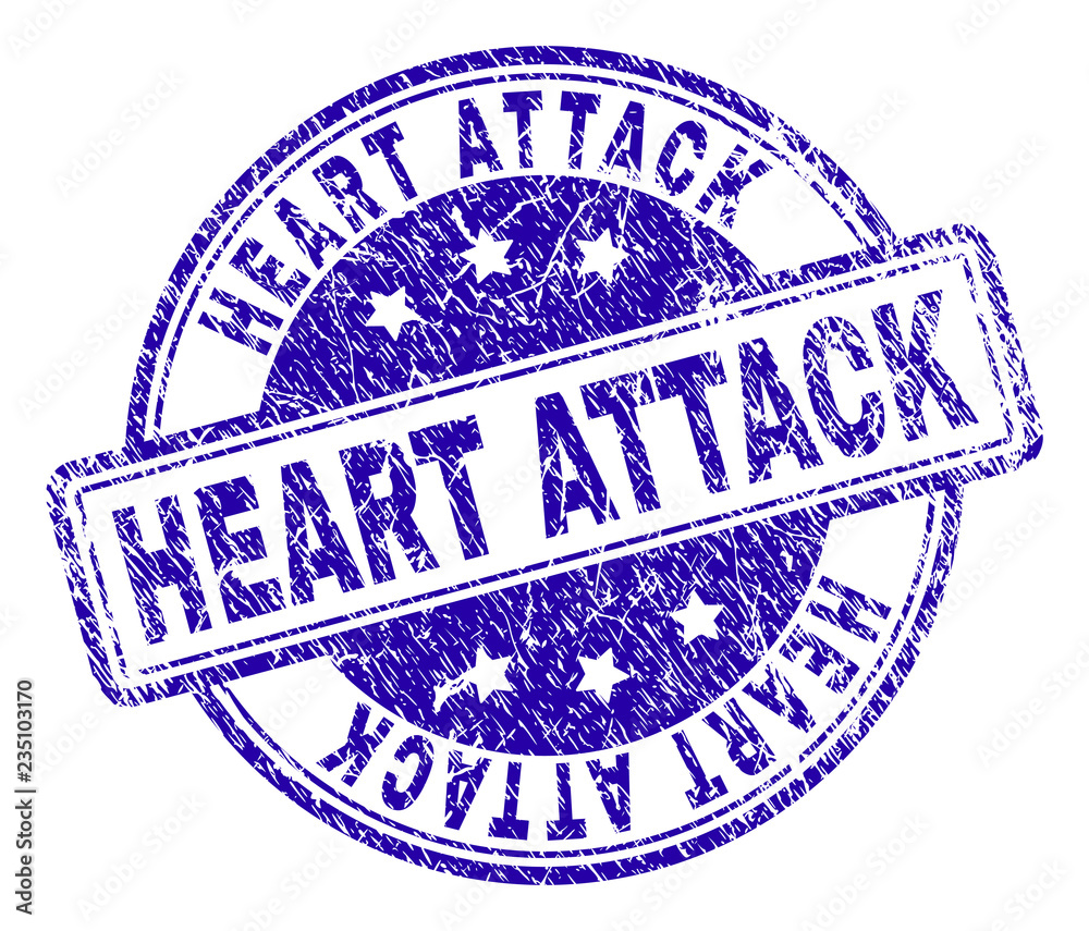 HEART ATTACK stamp seal watermark with grunge texture. Designed with ...