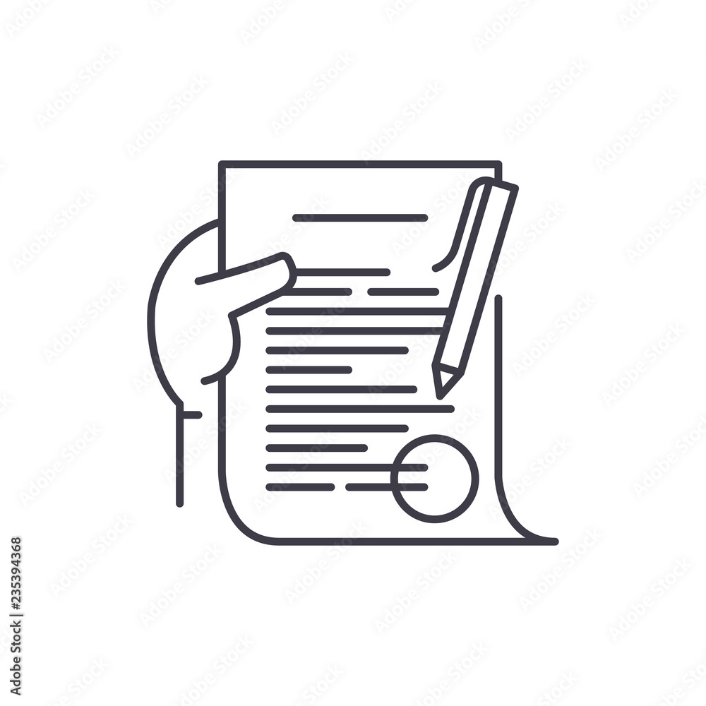 Commitment line icon concept. Commitment vector linear illustration ...