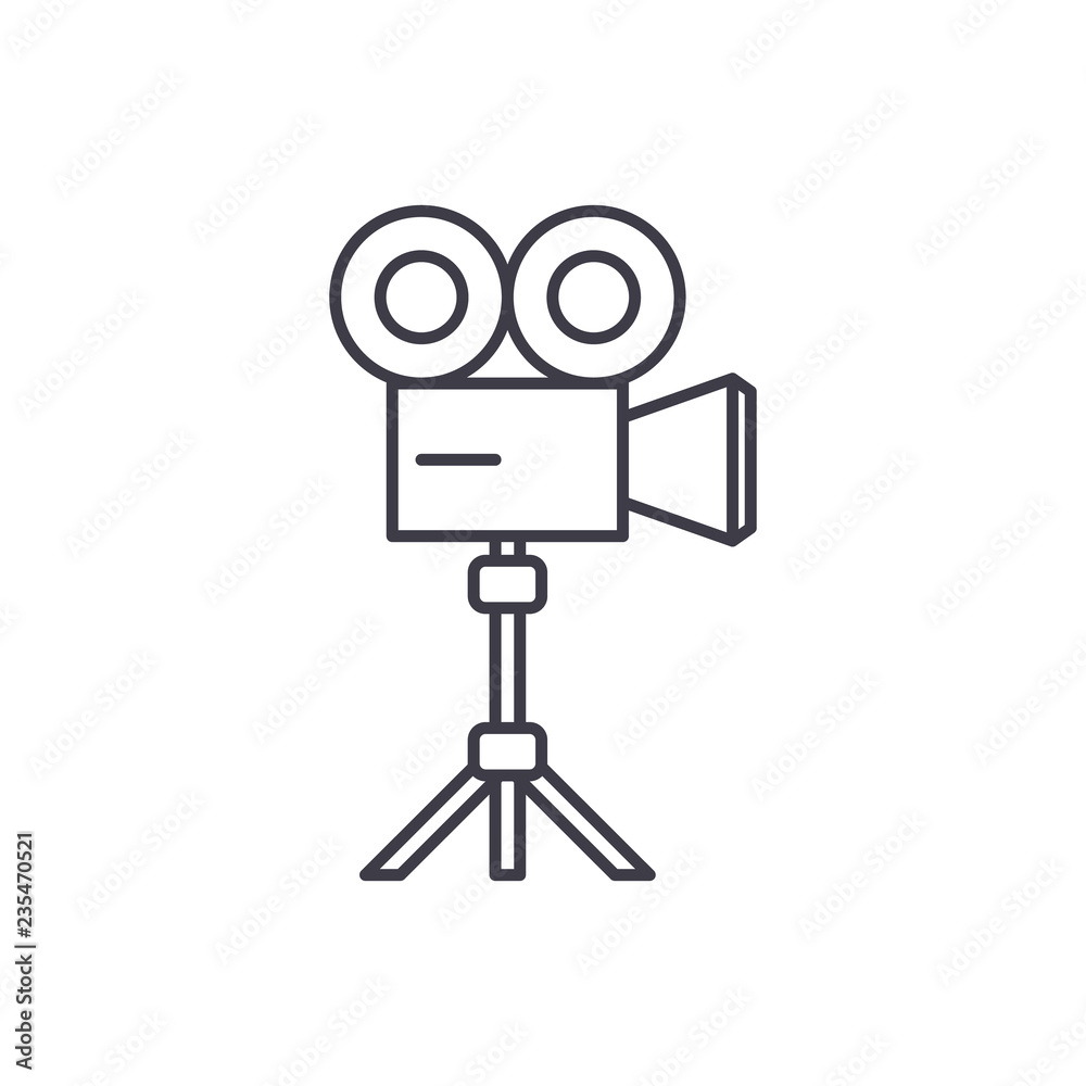 Video shooting line icon concept. Video shooting vector linear ...