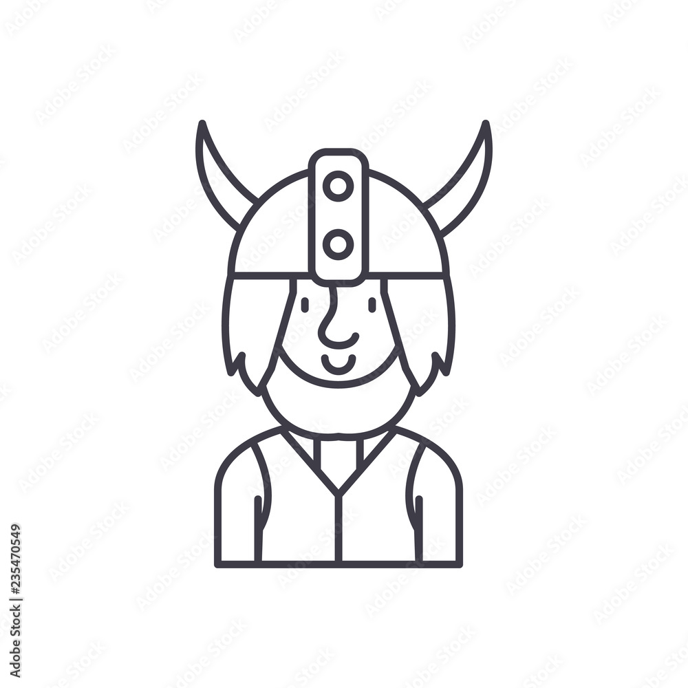 Viking line icon concept. Viking vector linear illustration, sign ...