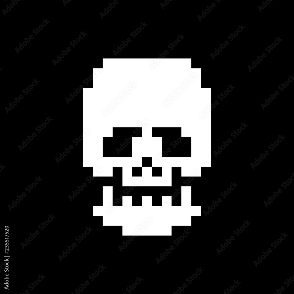 Skull pixel art. Bones anatomy 8 bit. Pixelate Human Skeleton system ...