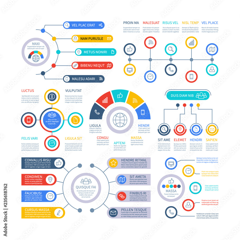 Infographic elements. Financial presentation infochart, marketing chart ...
