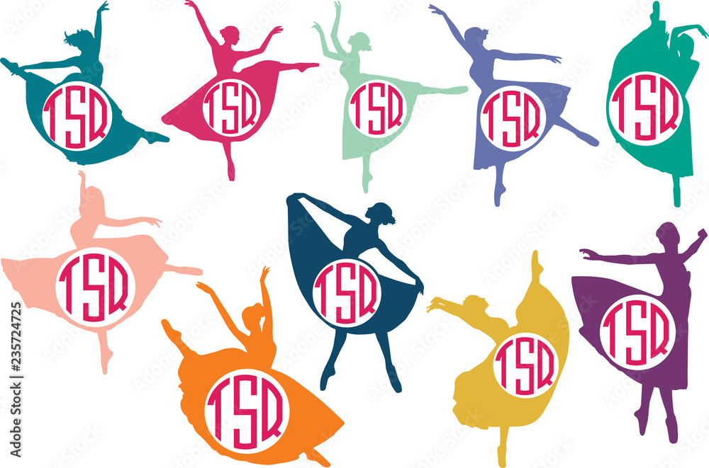 Ballet Logo Monogram, Circle Frames, Cuttable Design, Cut files ...
