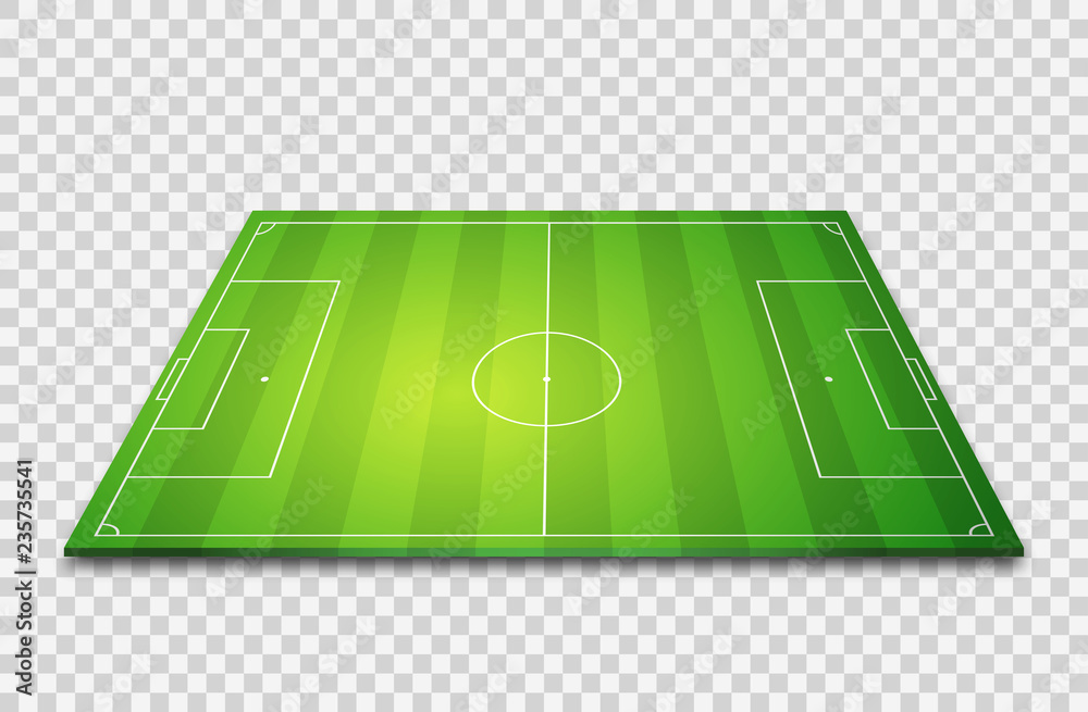 vector illustration of football field on transparent background. soccer ...