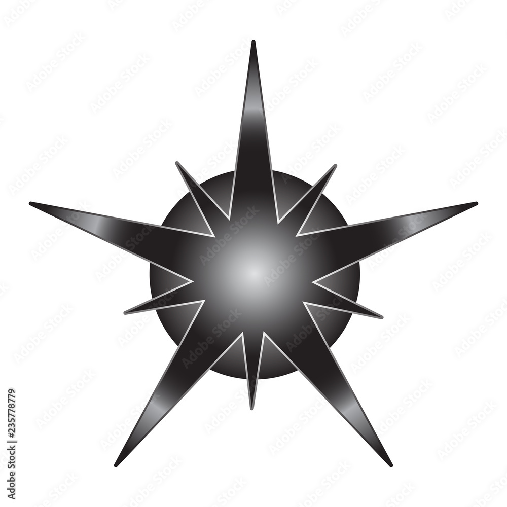 Christmas Shiny Star Shape Vector Illustration Isolated on white ...