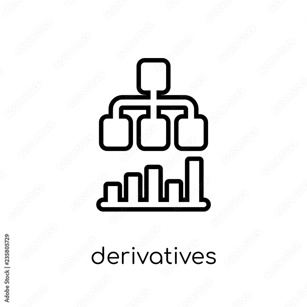 derivatives icon. Trendy modern flat linear vector derivatives icon on ...