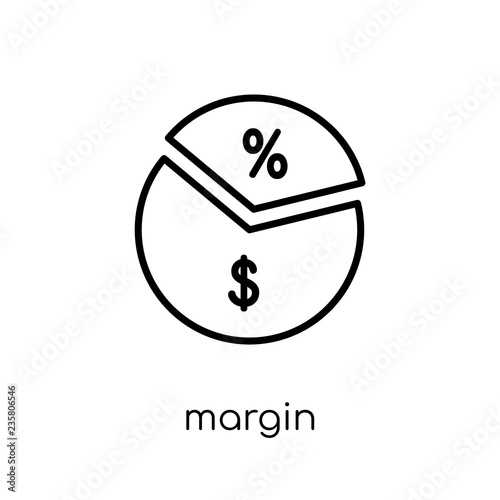 Margin icon. Trendy modern flat linear vector Margin icon on white background from thin line ...