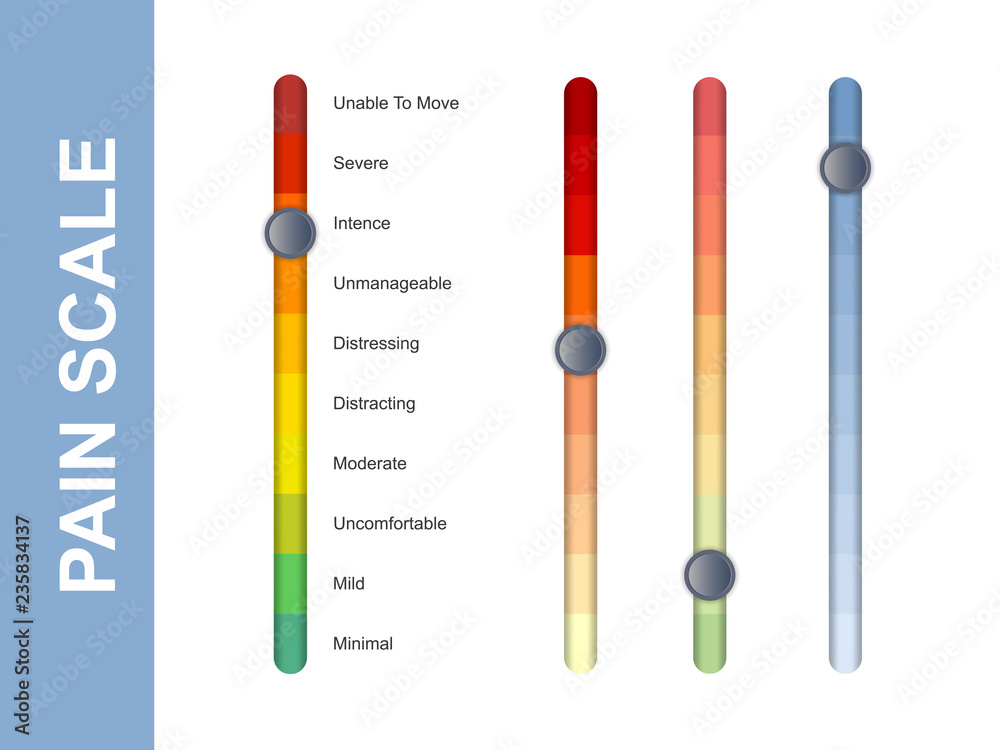 Pain scale slider bar. Assessment medical tool. Line vertical chart ...