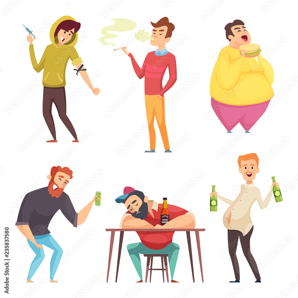 Addicted lifestyle. Alcoholism drugs and addiction from unhealthy ...