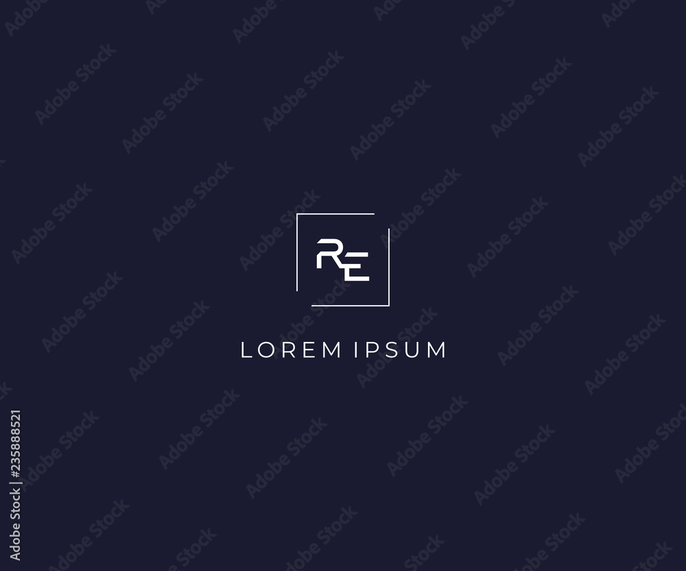 letter RE logo design template Stock Vector | Adobe Stock