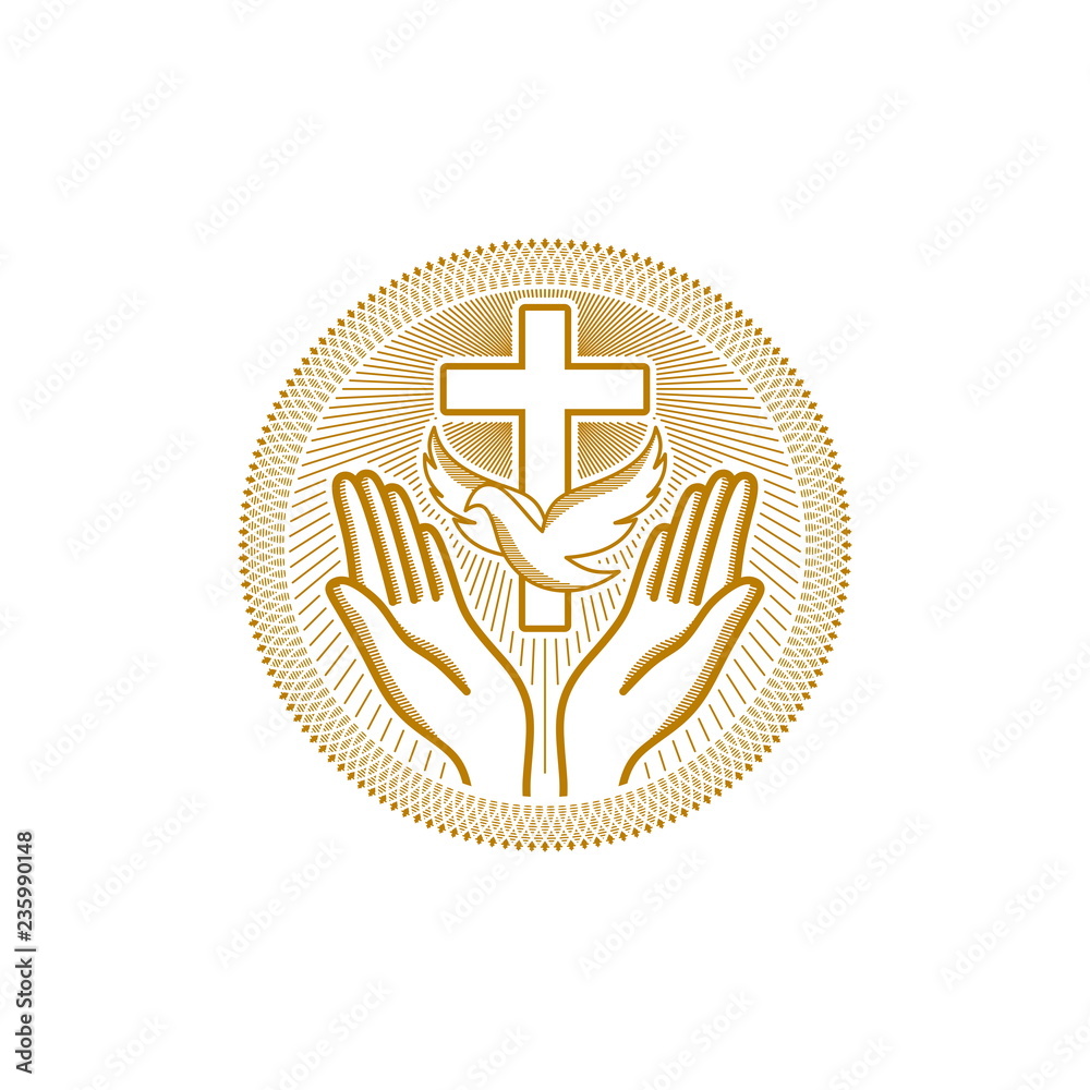 Church logo. Christian symbols. The symbol of the Holy Spirit is the ...