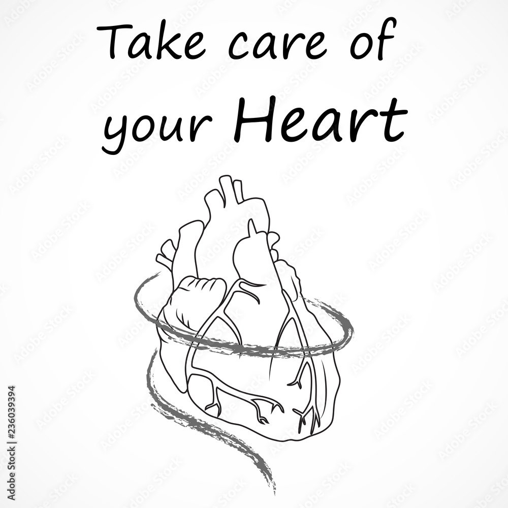Heart health poster, banner, design template. Take care of your heart ...