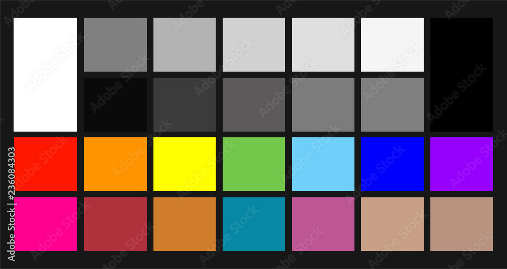 Color samples chip chart for colour calibration. Stock Vector | Adobe Stock