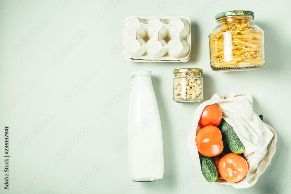 Zero waste concept, sustanable lifestyle - glass and paper reusable ...