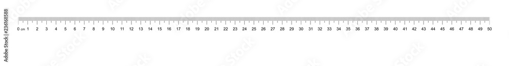 Ruler 50 cm. Measuring tool. Ruler scale. Ruler grid 50 cm. Size ...