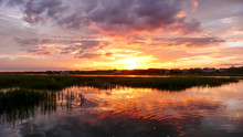 Sunset Over The Marsh Free Stock Photo - Public Domain Pictures