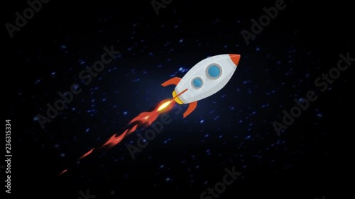 Stock Video of Rocket Ship Flying Through Space Animation Loop/ Looped ...