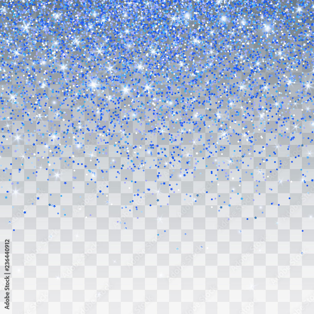 Blue glitter sparkle on a transparent background. Vibrant background ...