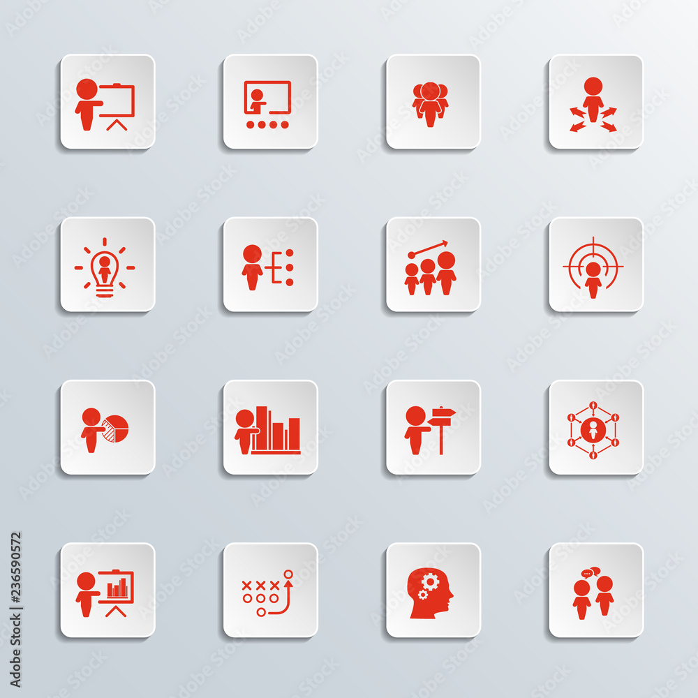 Simple Set of Business Presentation Related Vector Icons. Contains such Icons as Presenter ...