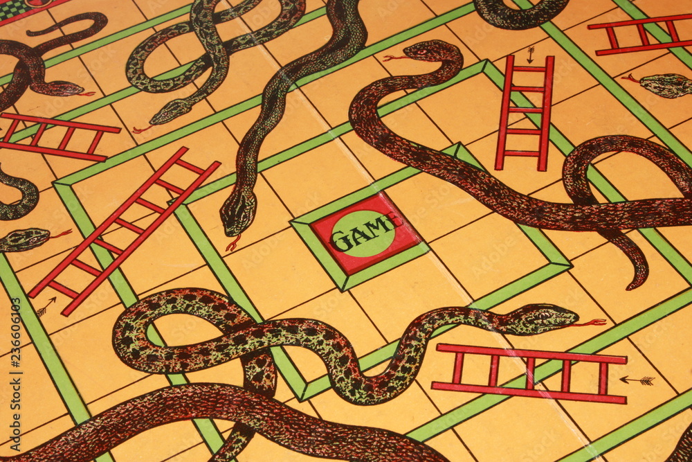 Vintage Antique Snakes and Ladders Board Game Stock Photo | Adobe Stock