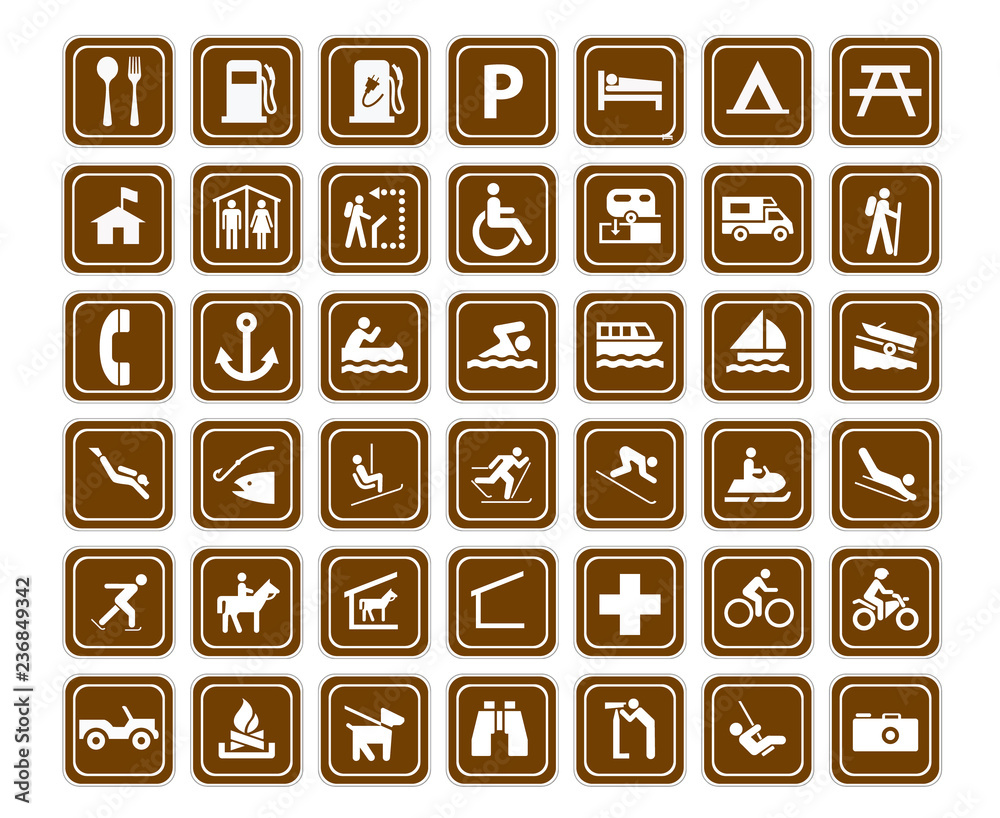 Park Signs Brown Stock Vector | Adobe Stock
