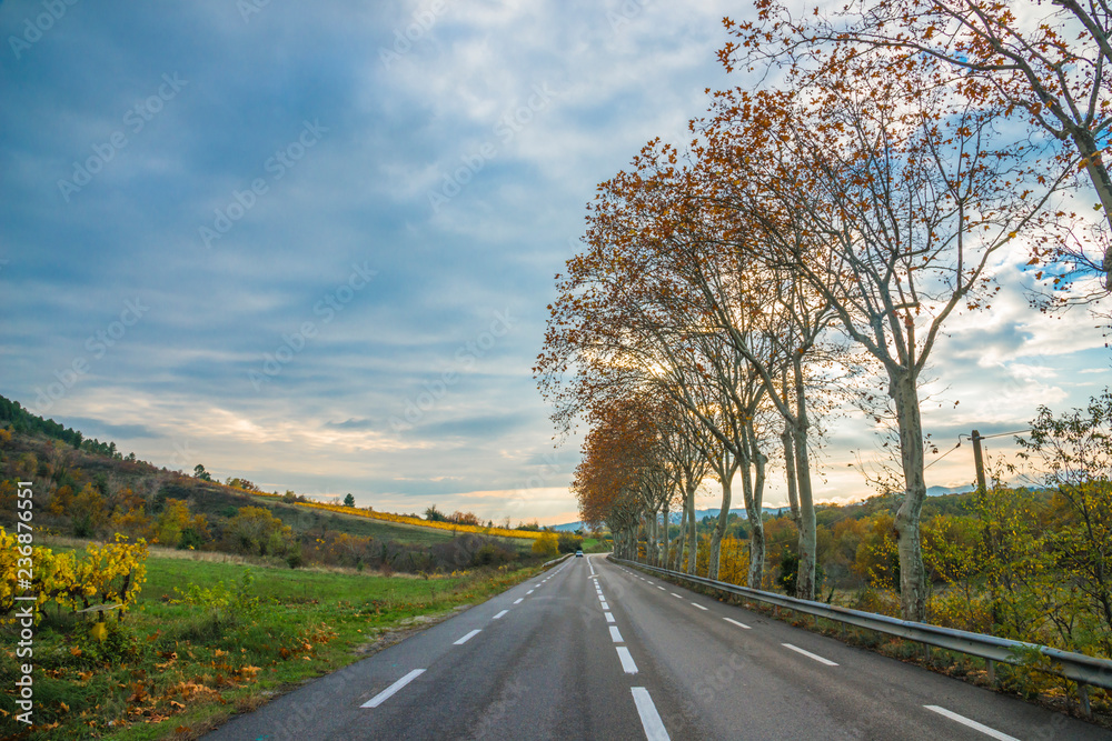 route nationale en automne Stock Photo | Adobe Stock