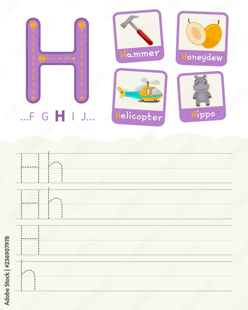 Handwriting practice sheet. Basic writing. Educational game for ...